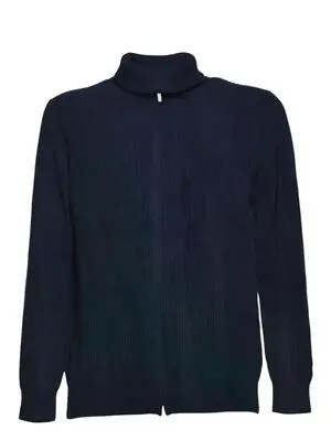 MC2 SAINT BARTH Zip Ribbed Cardigan - Blue