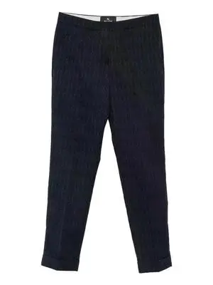 Etro Patterned Cuffed Trousers - Blue