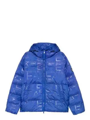 Emporio Armani Hooded Print Jacket - Blue