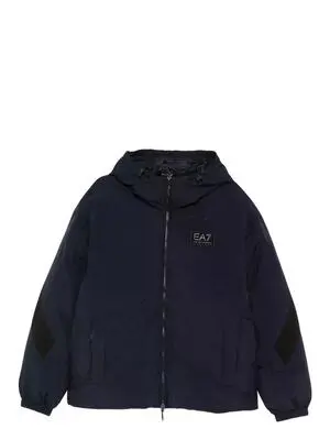 Emporio Armani Hooded Panelled Jacket - Blue