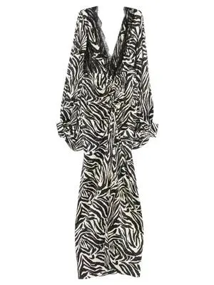 MIAU BY CLARA ROTESCU Rios Zebra Print Dress - White