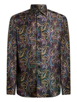 Etro Paisley-print Silk Shirt - Black