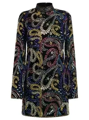 Etro Paisley-embroidered Mini Dress - Black