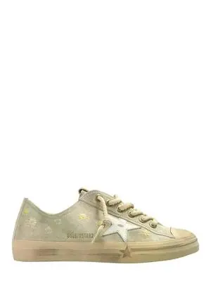 GOLDEN GOOSE Floral-embroidered Sneakers - Neutrals