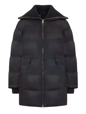 Gucci Quilted Coat With Ribbed-collar - Black
