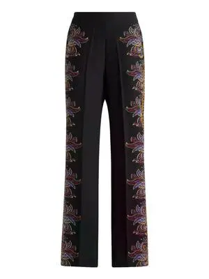 Etro Pressed Crease Paisley Trousers - Black