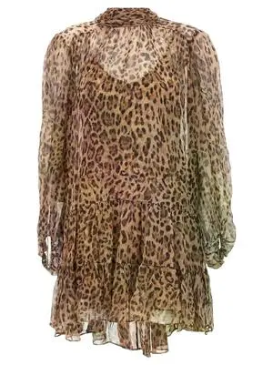 Rixo Animal-print Mini Dress - Brown