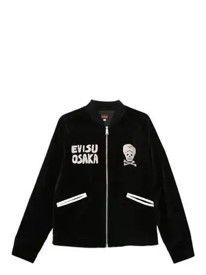 EVISU Embroidered Bomber Jacket - Black