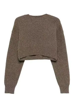 UMA WANG Ribbed-knit Sweater - Brown