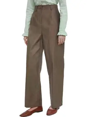 Dkny Pleated Trousers - Brown