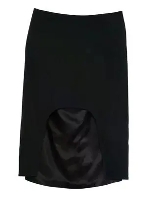 Plan C Cut-Out Midi Skirt Black