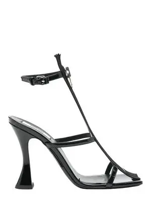 Moschino 100mm Zip-detail Sandals - Black
