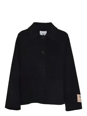 SOLOTRE Pocketed Single-breasted Coat - Black