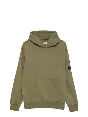 C.P. COMPANY Lens-detail Cotton Hoodie - Green