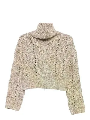 Brunello Cucinelli Cable-knit Zip-fastening Jacket - Neutrals