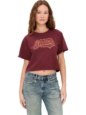 STATE & LAKE State & Lake "only Here For The Snacks" T-Shirt Burgundy