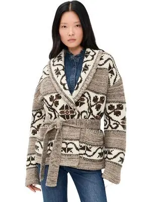 Ralph Lauren Wool-blend Shawl Collar Cardigan - Natural Multi