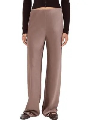 Vince High-Waist Fluid Satin Bias Pants Mauve Lilac