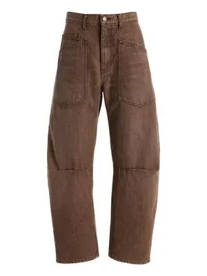 NILI LOTAN Shon Rigid Mid-Rise Barrel-Leg Jeans