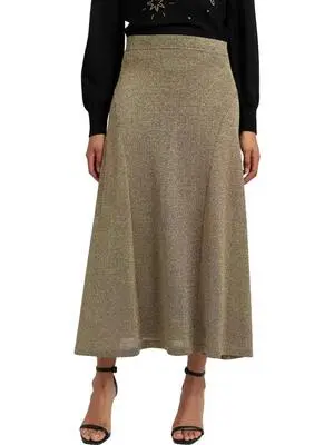 Chinti & Parker Elasticated-waistband Midi Skirt - Gold