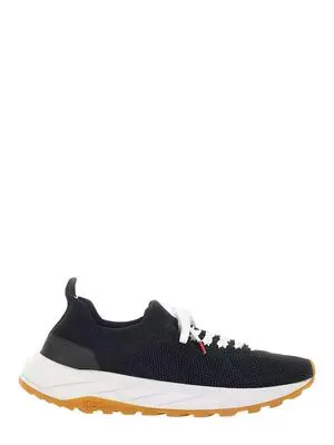 Kiton Leather-insert Sneakers - Black