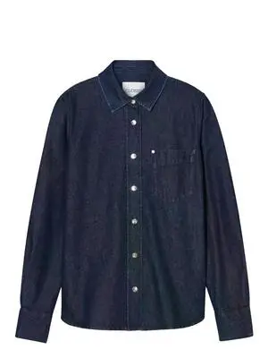 Closed Button-fastening Pocket Shirt - Blue