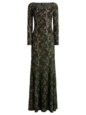 Etro Jacquard Paisley Maxi Dress - Black