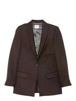 ALYSI Single-breasted Button Blazer - Brown
