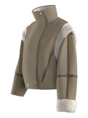 BOSS Fleece-trim Jacket - Neutrals
