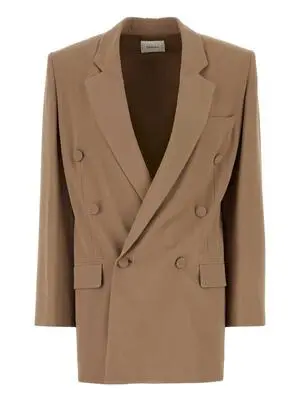 Saint Laurent Camel Crepe Blazer - Brown