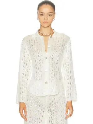 Calle Del Mar Tailored Eyelet Shirt - Natural