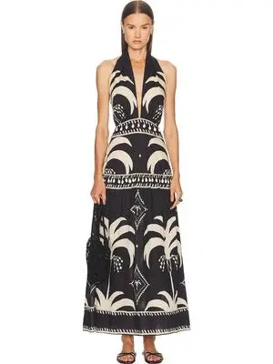 Johanna Ortiz Latin Rhythms Maxi Dress - Black & Ecru