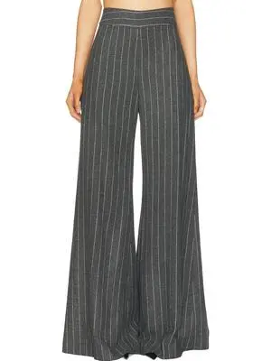 Carolina Herrera Wide Leg Diane Pant - Charcoal Grey Melange