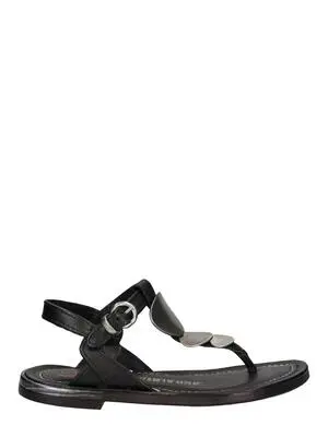 A.S.98 T-bar Leather Sandals - Black