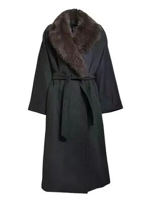 Max Mara Belted Double-breasted Coat - Grey