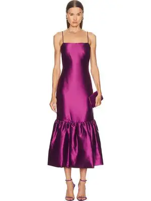 Caroline Constas Sydney Ruffle Hem Gown - Amethyst