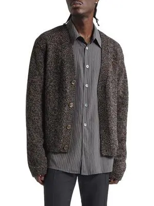 Our Legacy Academy Mouliné Superfine Wool Cardigan Bear Twist Mouline Wool