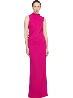Halston Essia Georgette Gown - Rosewood