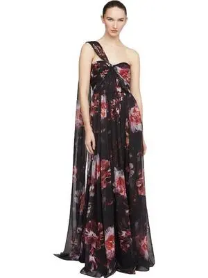 Halston Lina Chiffon Gown - Night Lotus