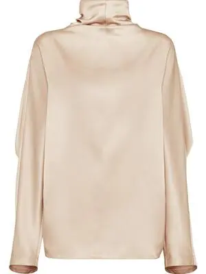 Brunello Cucinelli Double Silk Satin Blouse - Buff