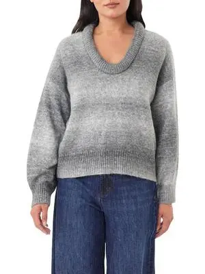 Habitual Space Dye Scoop-neck Sweater - Birch Spacedye