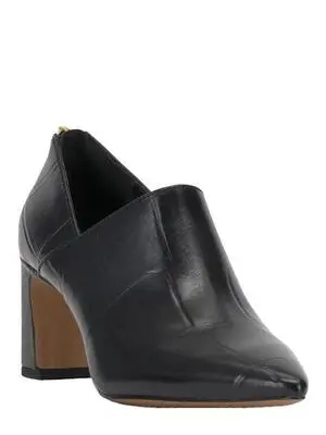 Vince Camuto Haiden Block Heel Bootie Black Embossed Leather