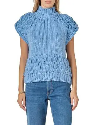 English Factory Bubble Turtleneck Sweater - Blue
