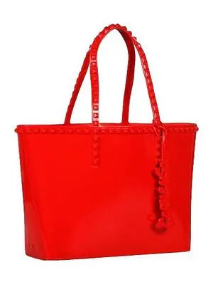 Carmen Sol CARMEN SOL Seba Studded Jelly Tote Bag Red