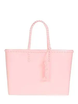 Carmen Sol Angelica Studded Tote Bag Baby Pink