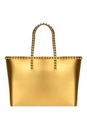 Carmen Sol Angelica Studded Tote Bag Gold