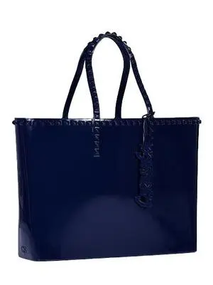 Carmen Sol Angelica Studded Tote Bag Navy Blue