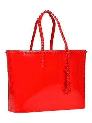 Carmen Sol Angelica Studded Tote Bag Red