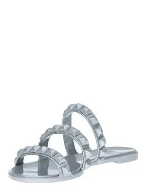 Carmen Sol Maria 3 Studded Strap Sandals - Silver