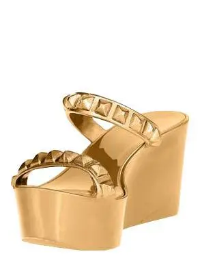Carmen Sol Tonino Mid Wedge Pump Gold